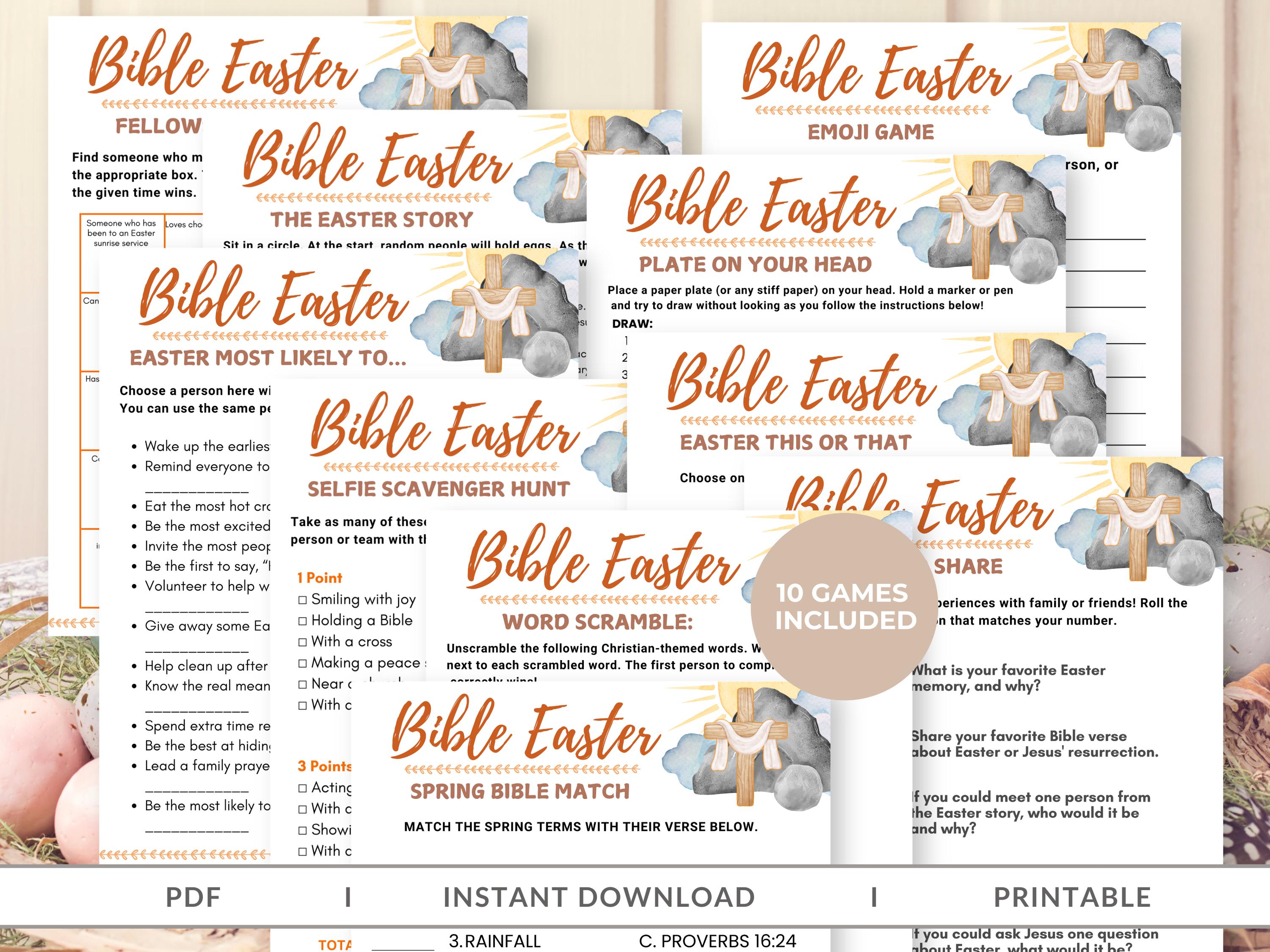 Bible Easter Games Printable, Christian Easter Games, Bible Activities ...