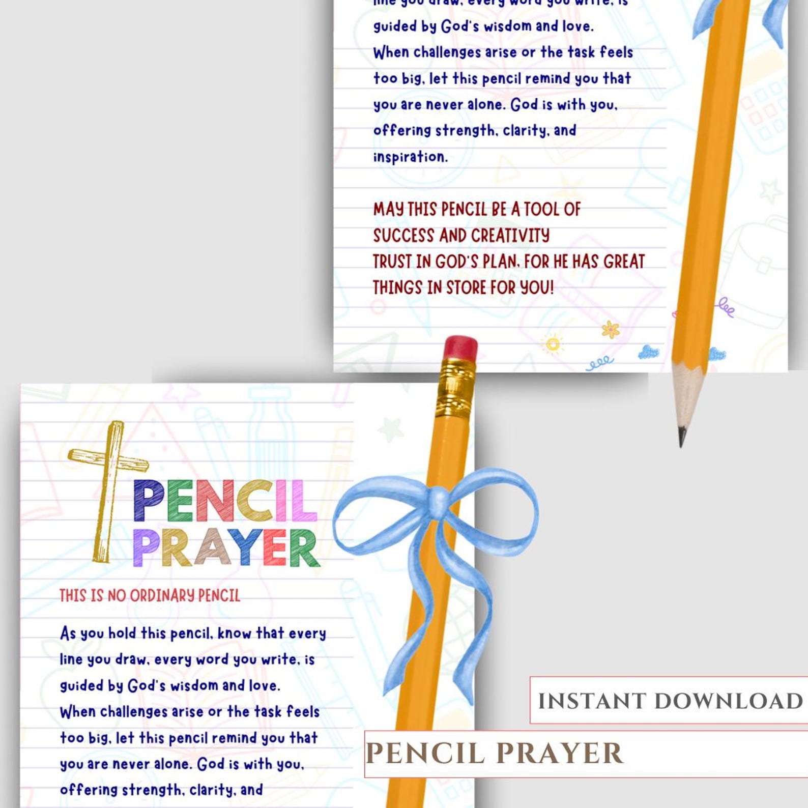 Pencil Prayer Tag, Christian School, Back to School Blessing, Christian ...
