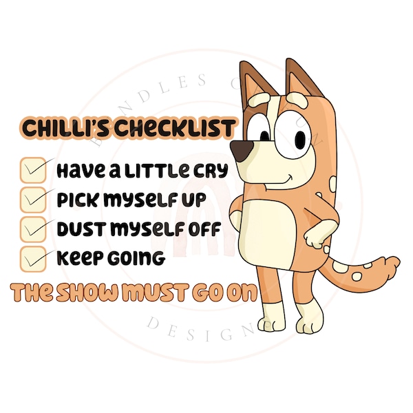 Bluey Checklist Svg File - Etsy