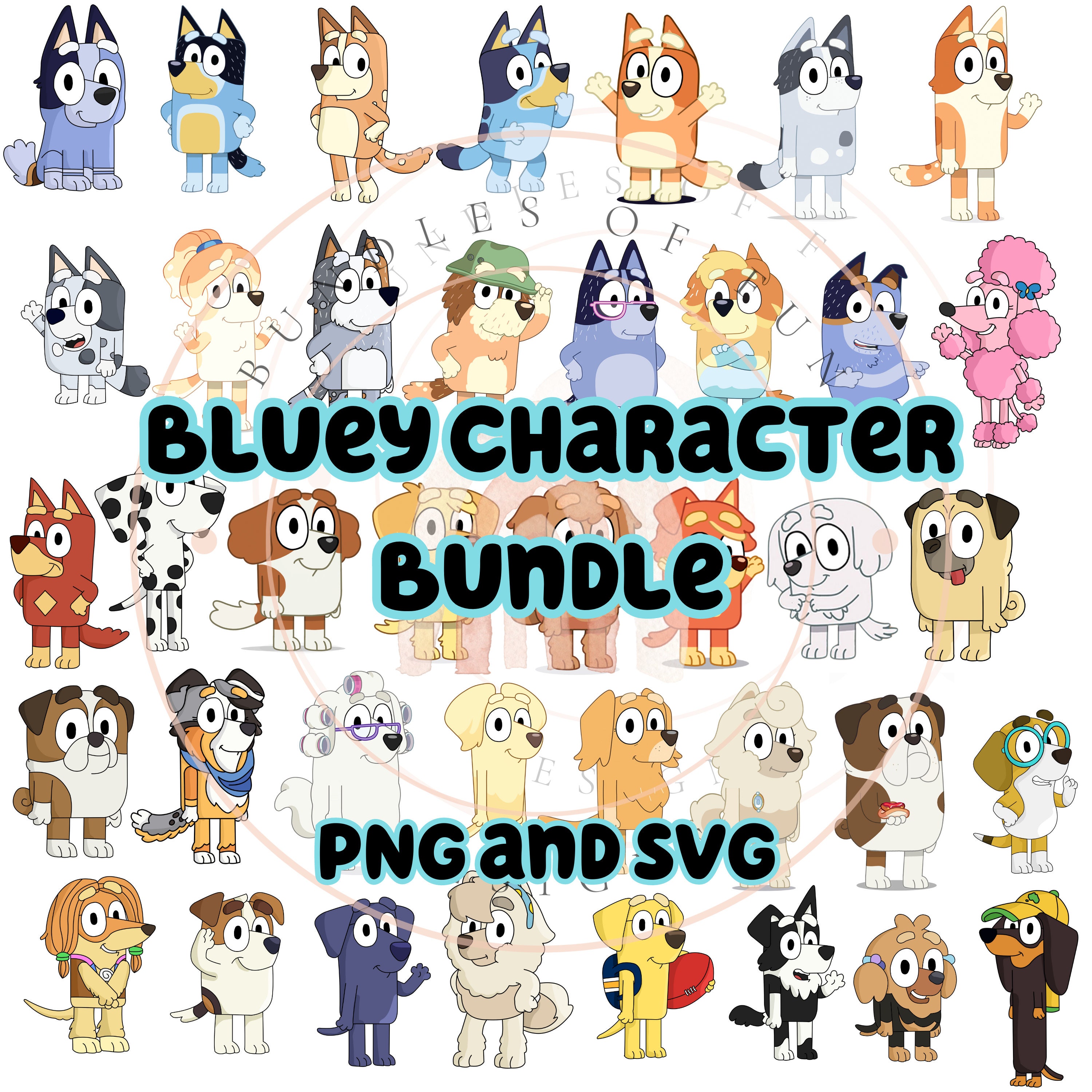 Bluey Friends Svg, Bluey Bingo Friends Svg, Bluey Characters Svg, Bluey ...