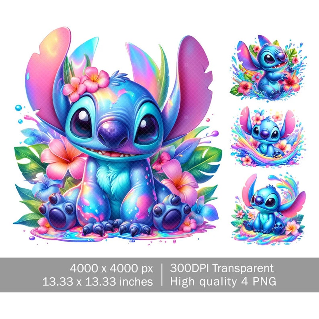 Stitch PNG Download , Stitch Bundle 4 Stitch Splash and Watercolor ...