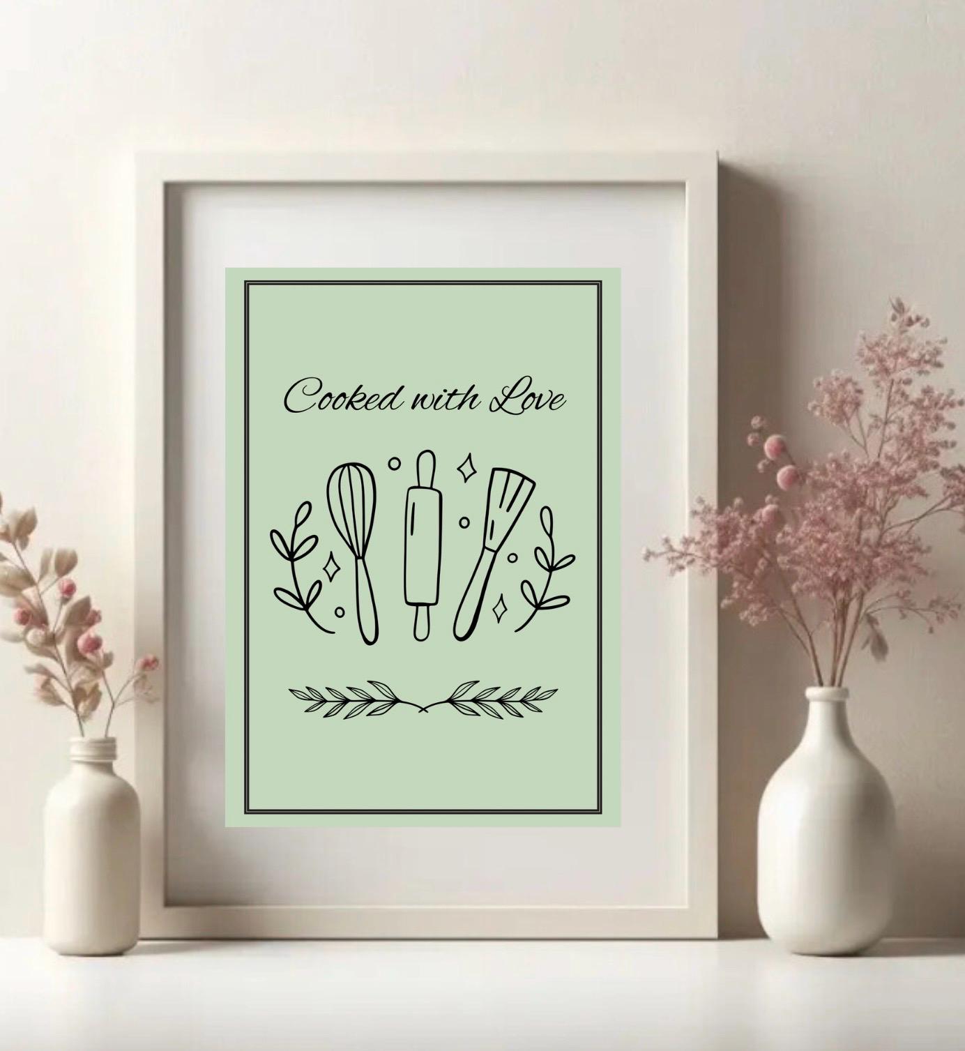 Cooked With Love Digital Printable Art - Etsy