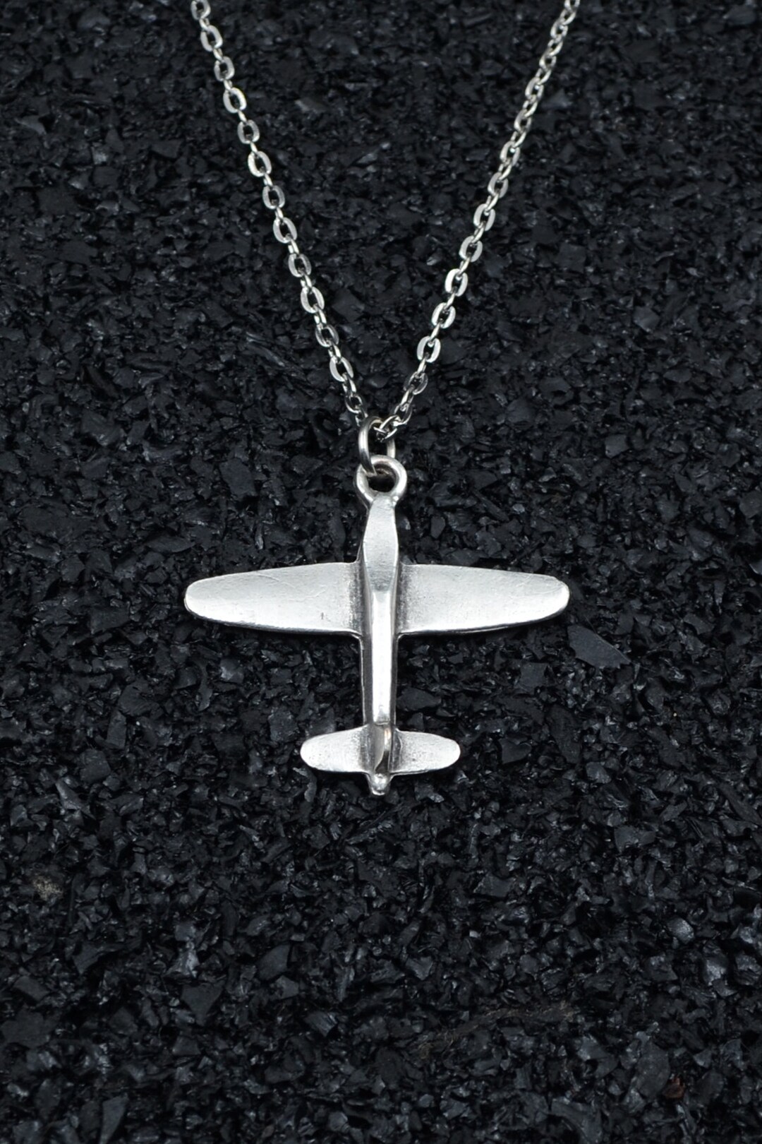 Airplane Aeroplane Men Women Silver Necklace Personalizable Different ...