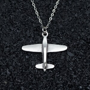 Airplane Aeroplane Men Women Silver Necklace Personalizable Different ...