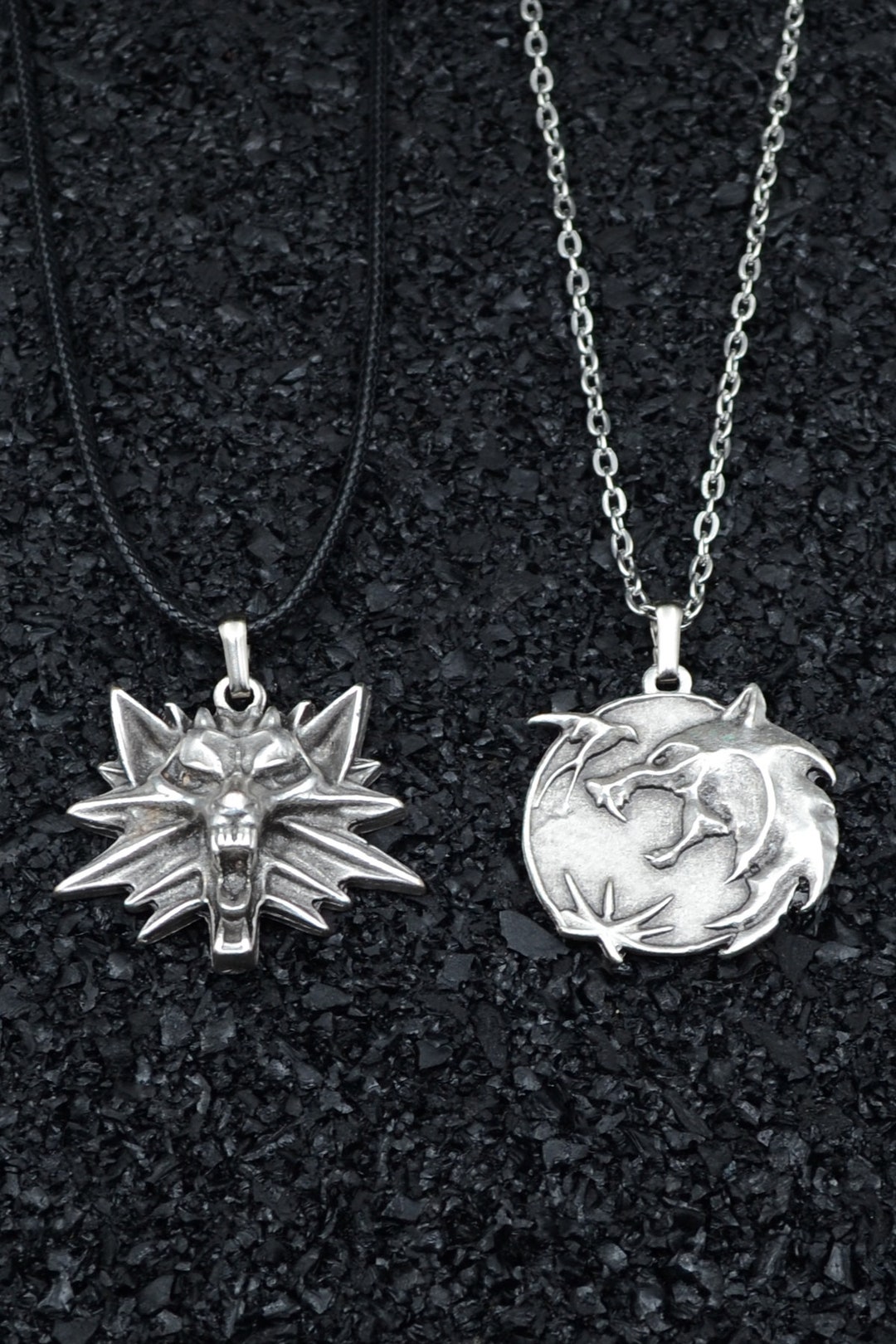 Witcher Men Women Silver Necklace Set Personalizable Different Chain ...