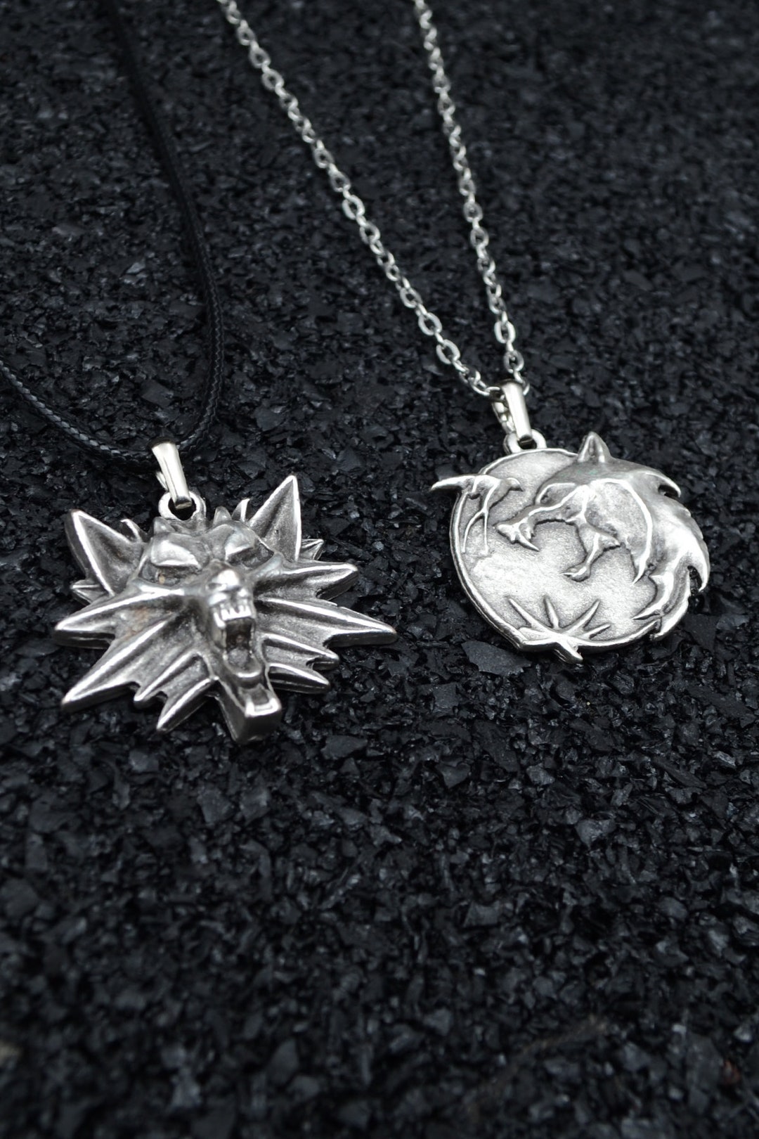 The Witcher Men Women Silver Necklace Set Personalizable Different ...