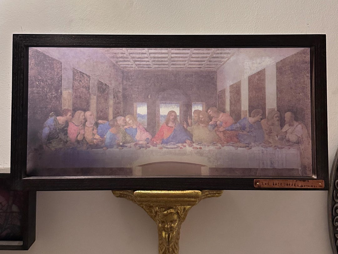 Last Supper Frame Art Glass Painting,last Supper Wall Art,religious Art ...