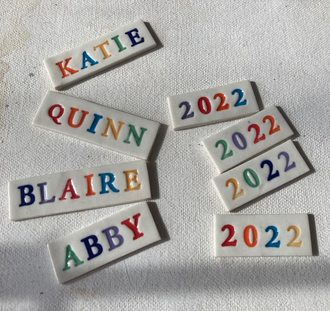 Handmade Ceramic Letter Tile: Custom Word Art, Serif Font - Etsy