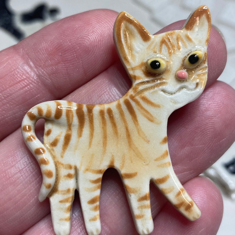 Handmade Cat Pin Brooch - Etsy