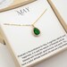 May Birthstone Necklace Emerald Gold Teardrop Necklace May Birthday ...