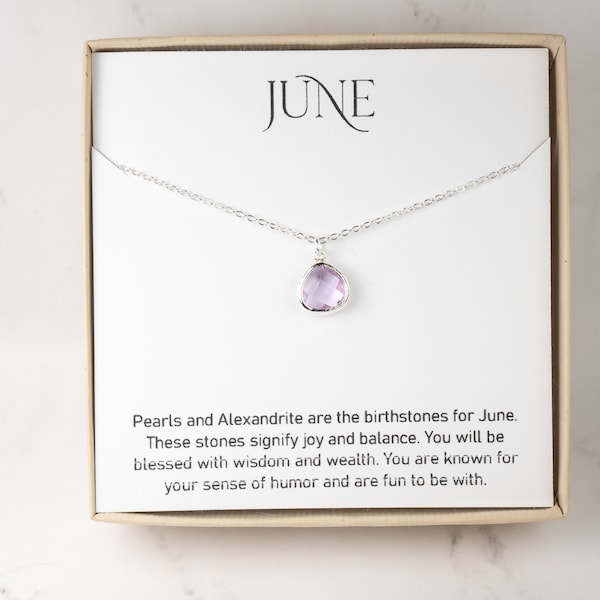 June Birthstone Necklace - Etsy