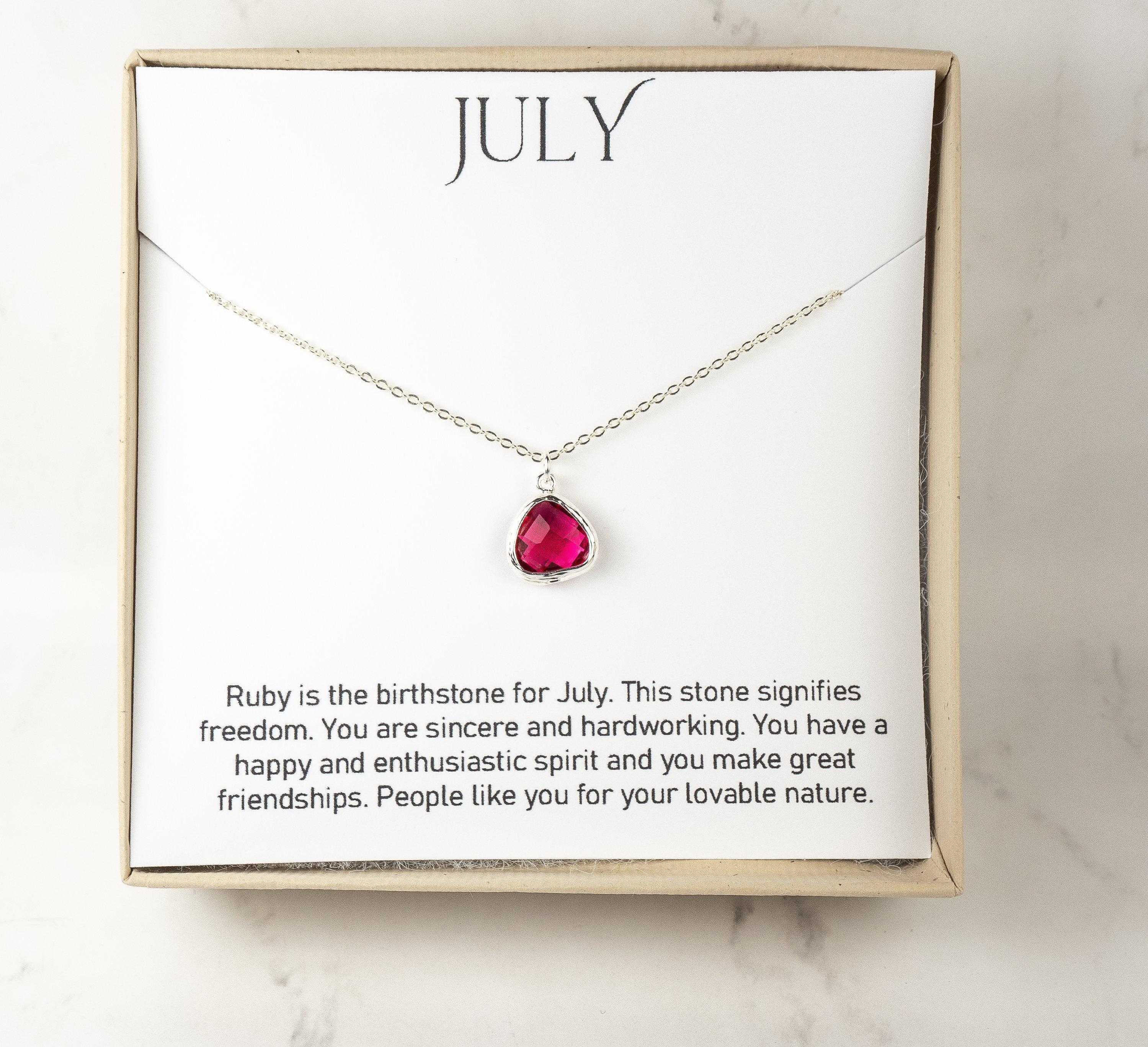 July Birthstone Necklace
