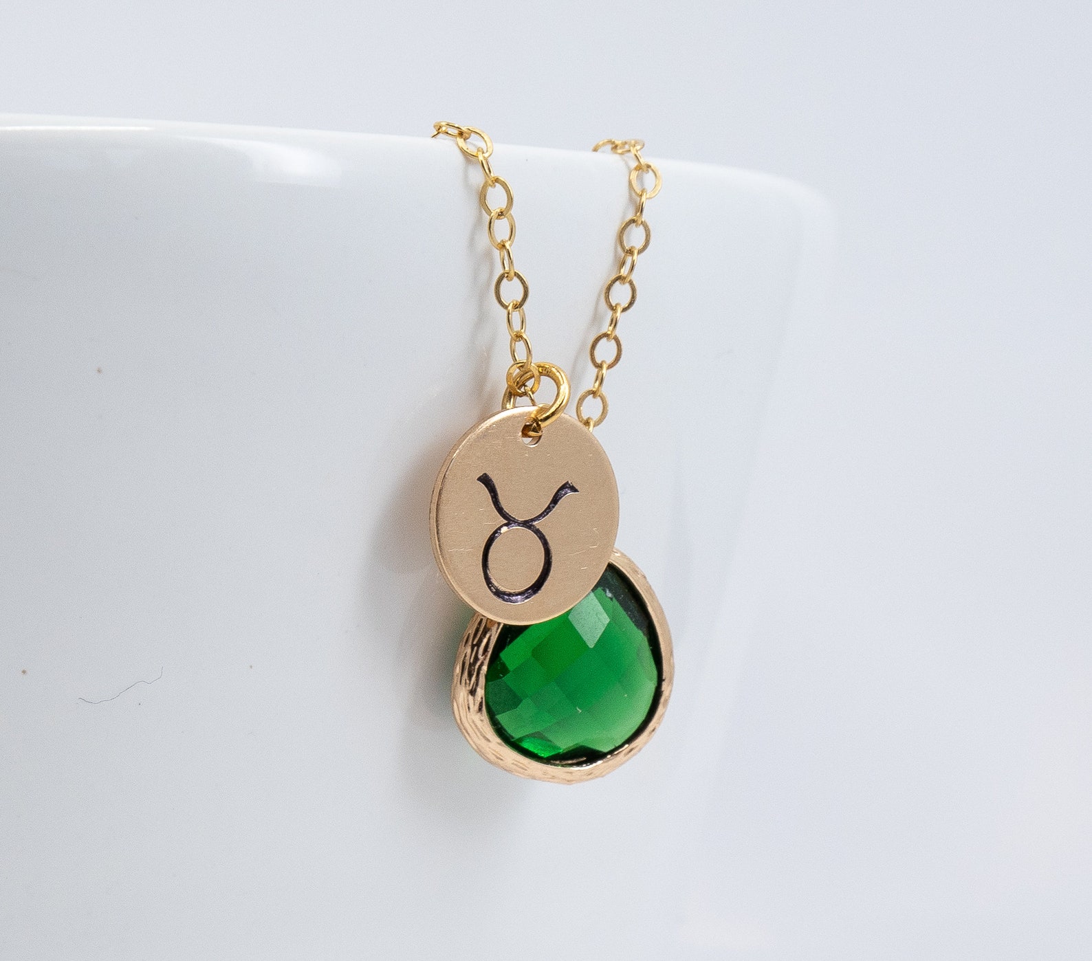 Taurus Zodiac Gold Necklace Taurus May Necklace May | Etsy