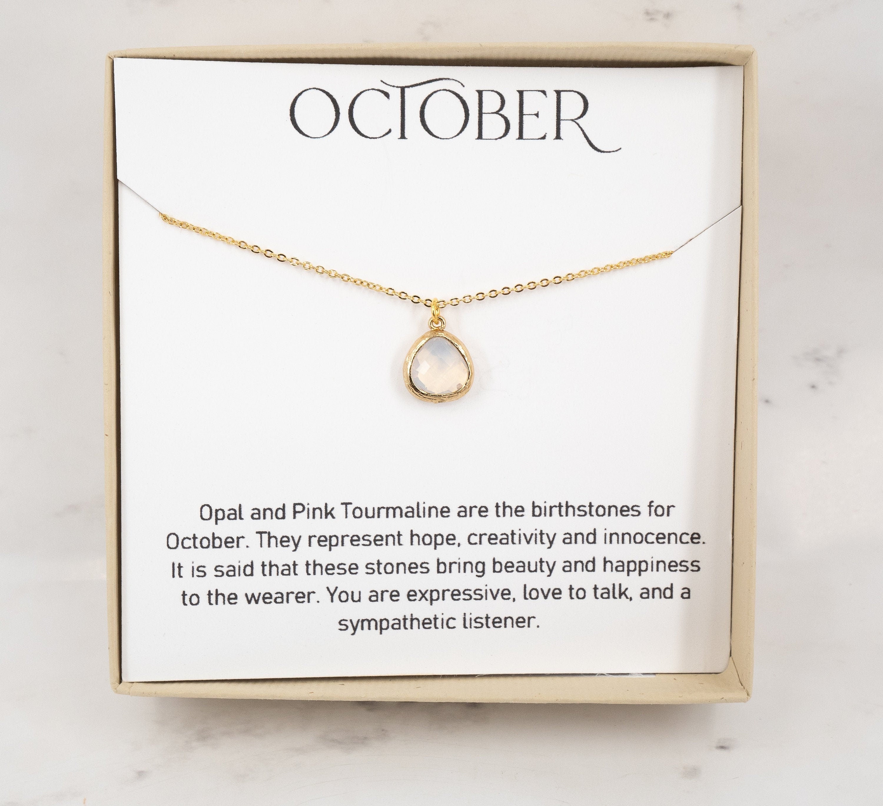October Birthstone Necklace