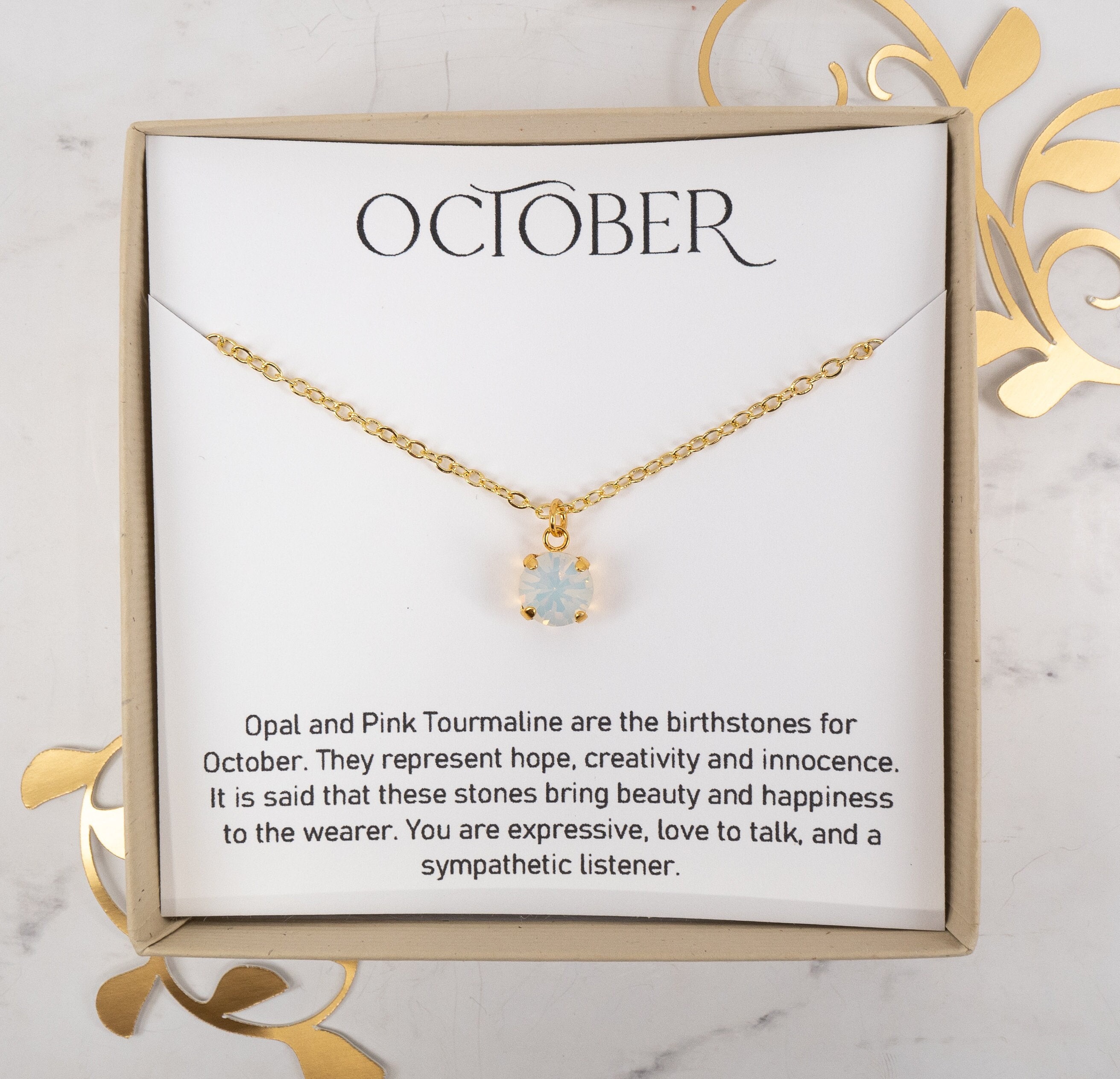 October Birthstone Necklace