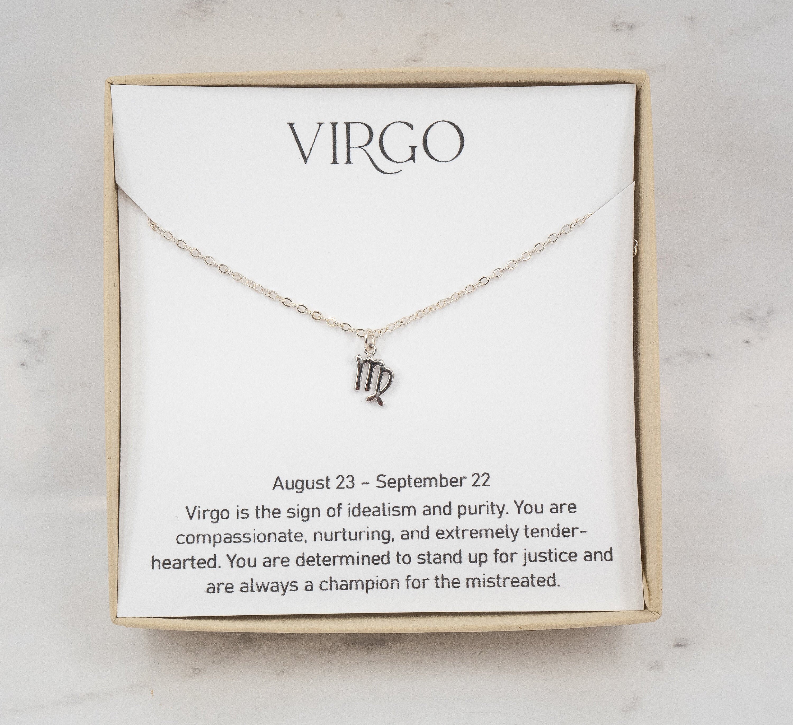 Virgo Zodiac Silver Necklace Virgo Birthday Necklace Zen | Etsy