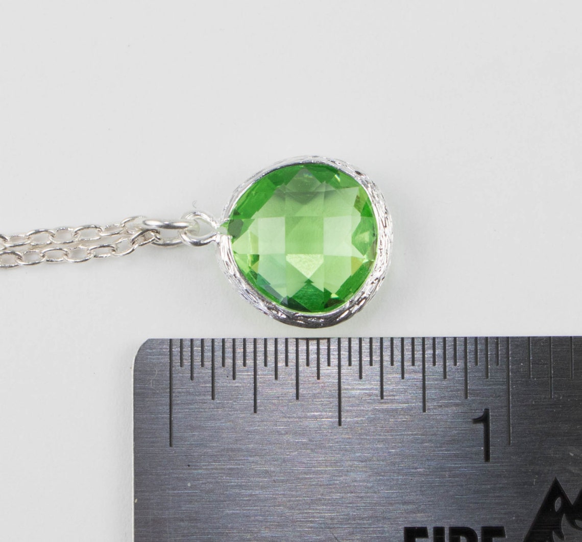 Personalized August Birthstone Necklace Peridot Silver | Etsy