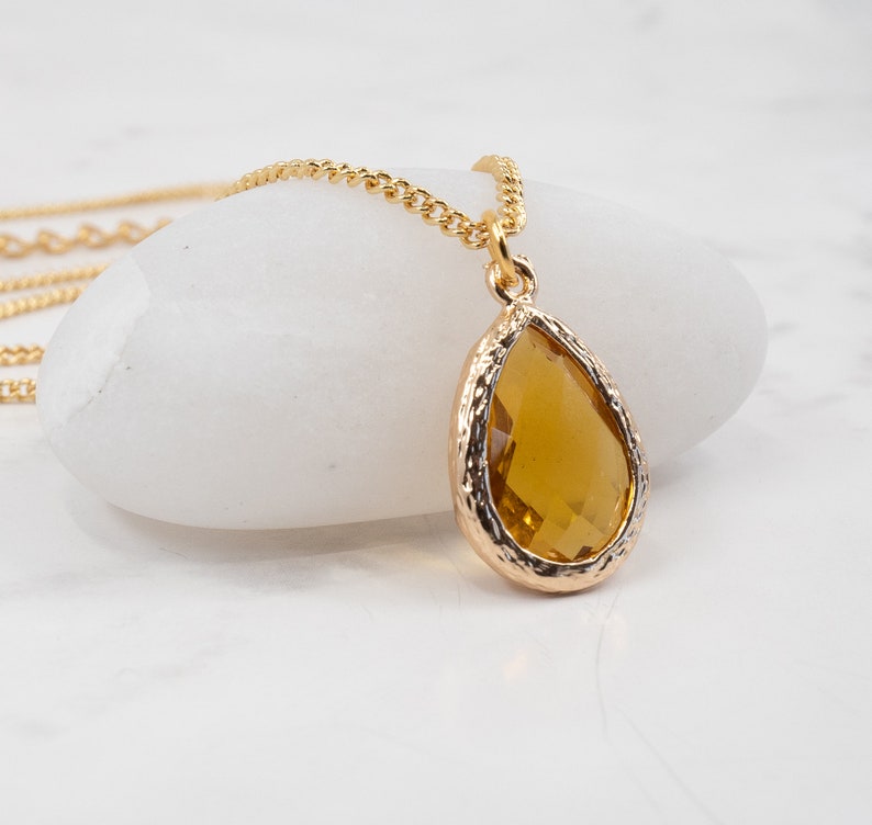 November Birthstone Necklace Topaz Necklace Citrine | Etsy