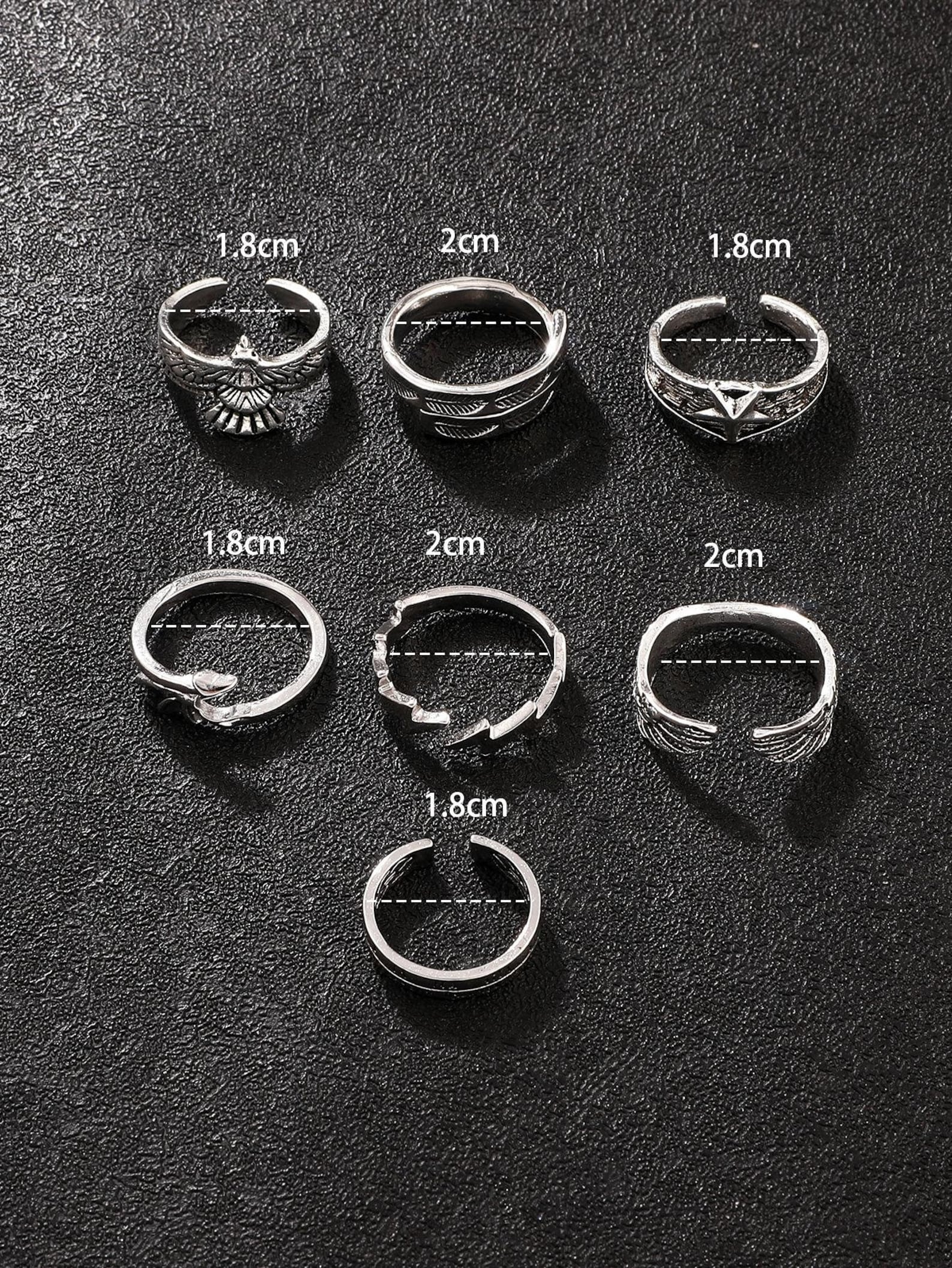 7 Piece Set of Men's Silver Crown Rings - Etsy