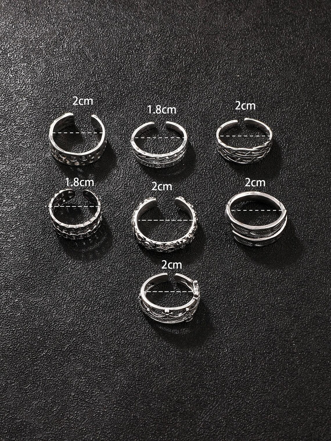 7 Piece Set of Men's Silver Crown Rings - Etsy