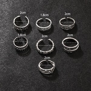 7 Piece Set of Men's Silver Crown Rings - Etsy