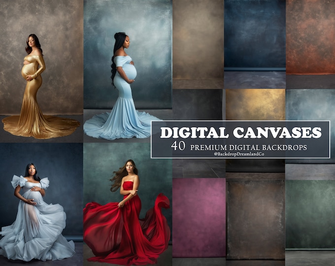 40 CANVAS BACKDROPS Digital Fine Art Hand Painted Canvas Backgrounds ...