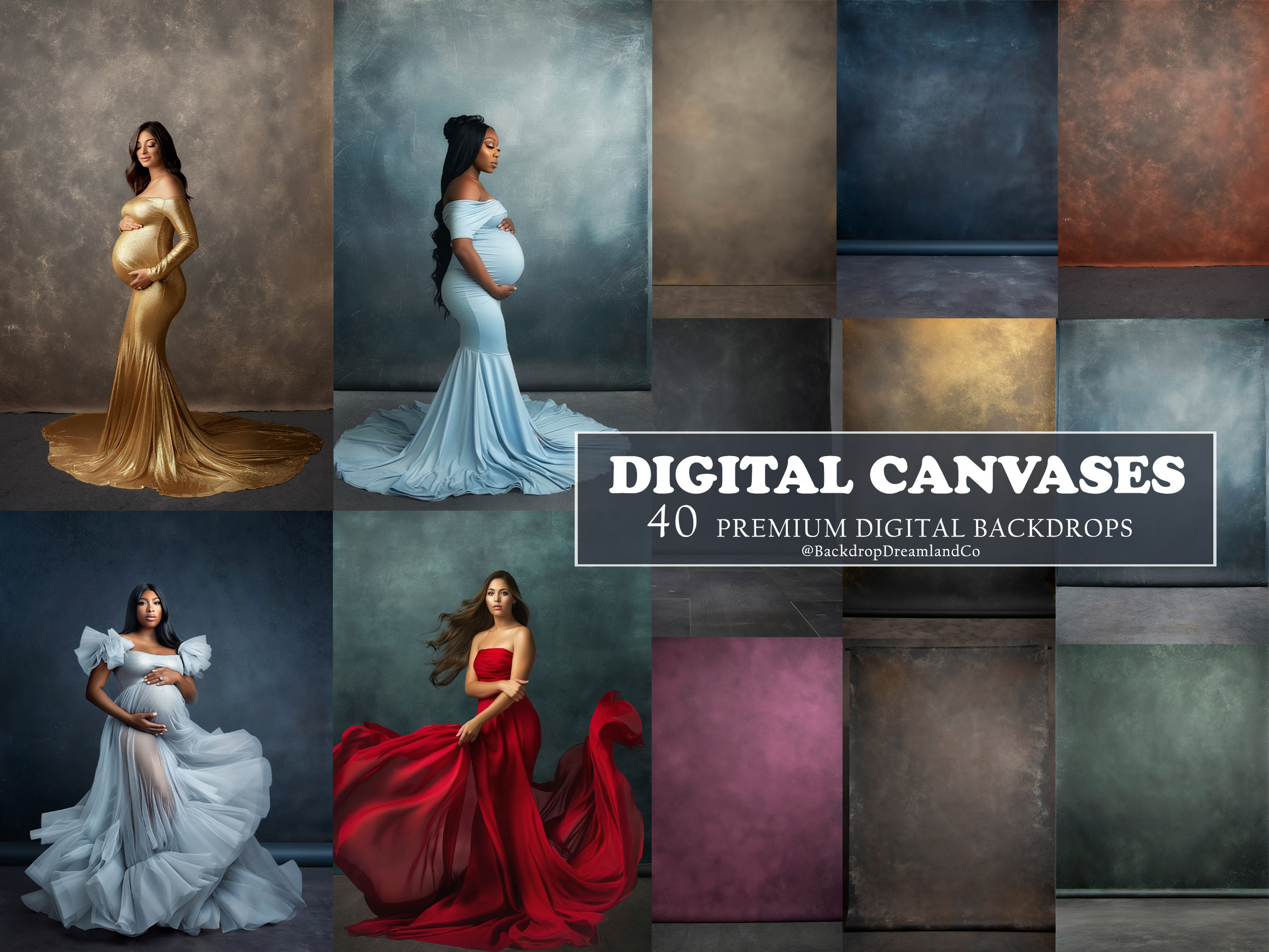 40 CANVAS BACKDROPS Digital Fine Art Hand Painted Canvas Backgrounds ...
