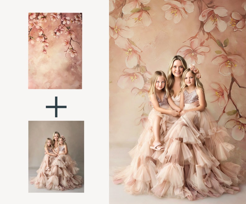 FLORAL BACKGROUNDS Spring Digital Backdrops Overlay Maternity Digital ...