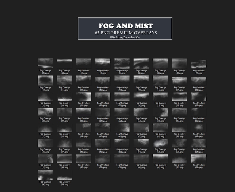 65 Fog Overlays, Photoshop Mist Overlays, Fog Effect PNG, Smoke Digital Backdrops, Photo Editing ...