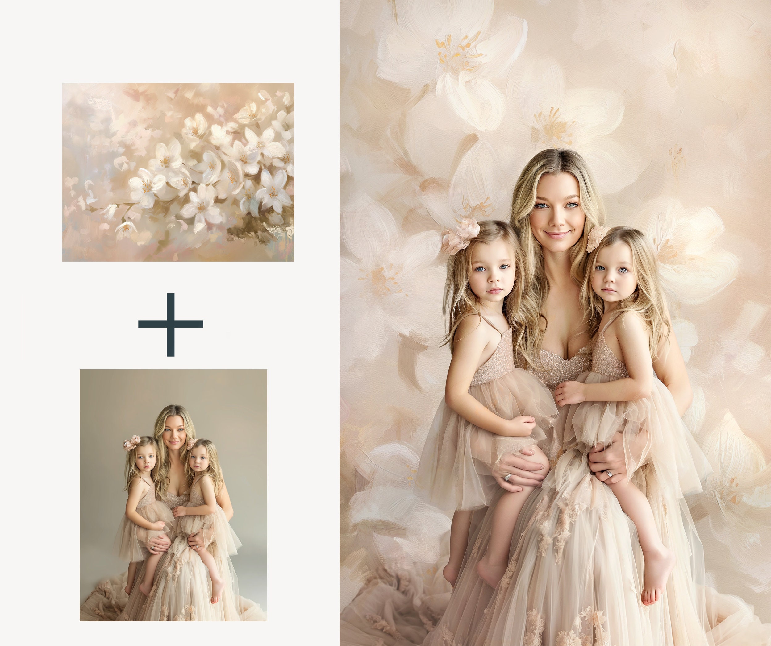 50 FLORAL TEXTURES Backdrops Digital Backdrops Neutral Overlay ...