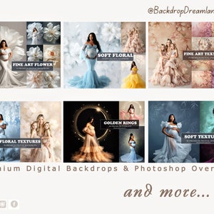 50 FLORAL TEXTURES Backdrops Digital Backdrops Neutral Overlay ...