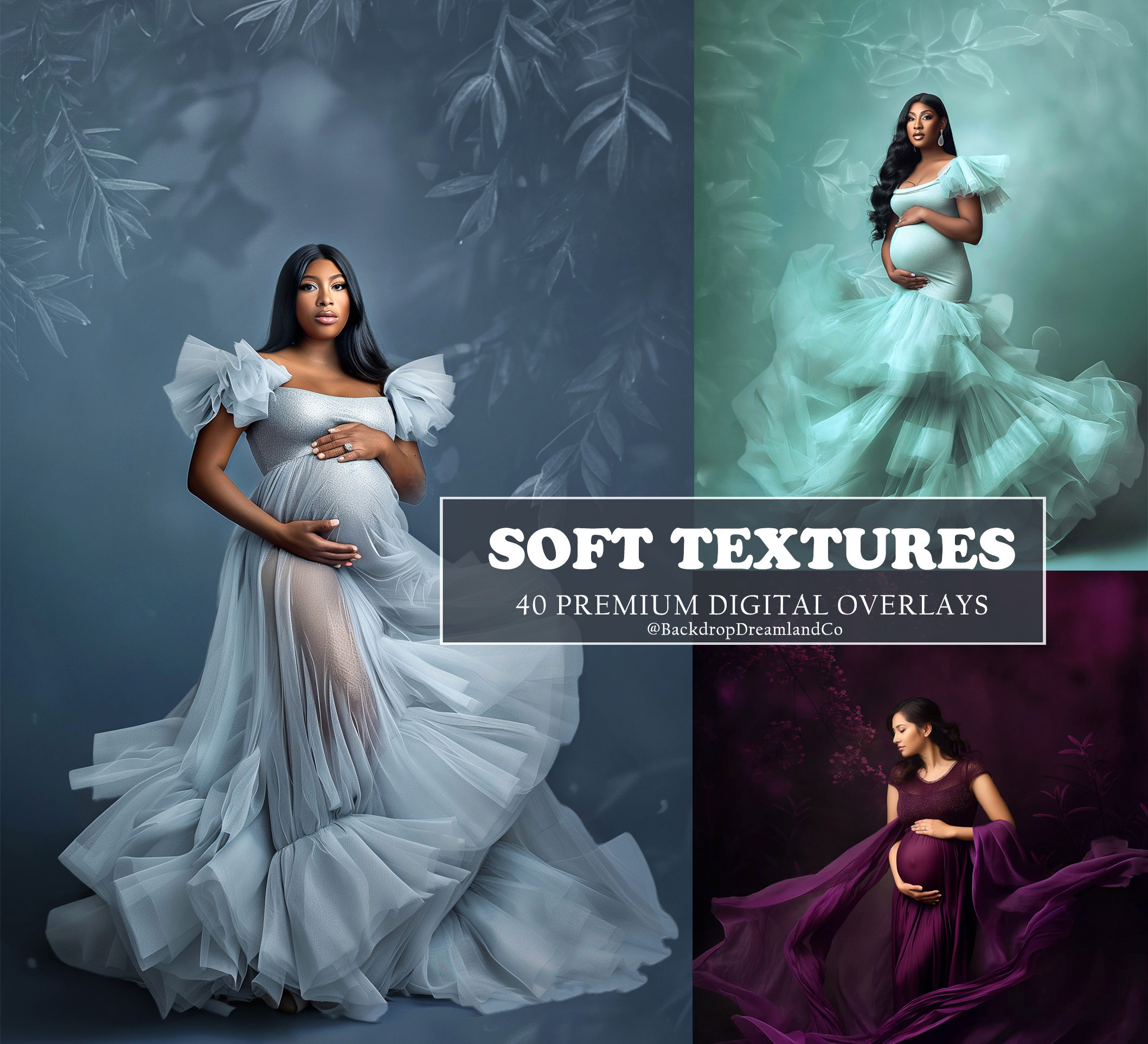 40 FLORAL TEXTURES Backdrops Soft Overlays Digital Floral Overlays ...