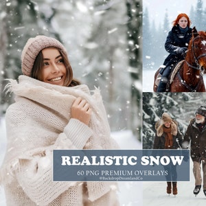 60 REALICTIC SNOW Falling Snow Overlays Photoshop Overlays Snow Winter ...