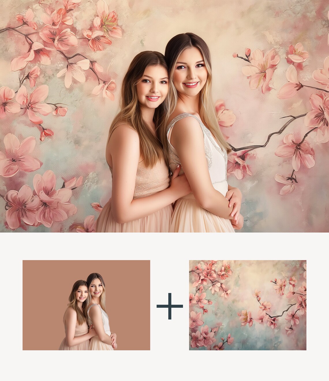 FLORAL BACKGROUNDS Spring Digital Backdrops Overlay Maternity Digital ...