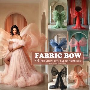 34 FABRIC BOW BACKDROP Digital Backdrops Overlay Maternity Digital ...