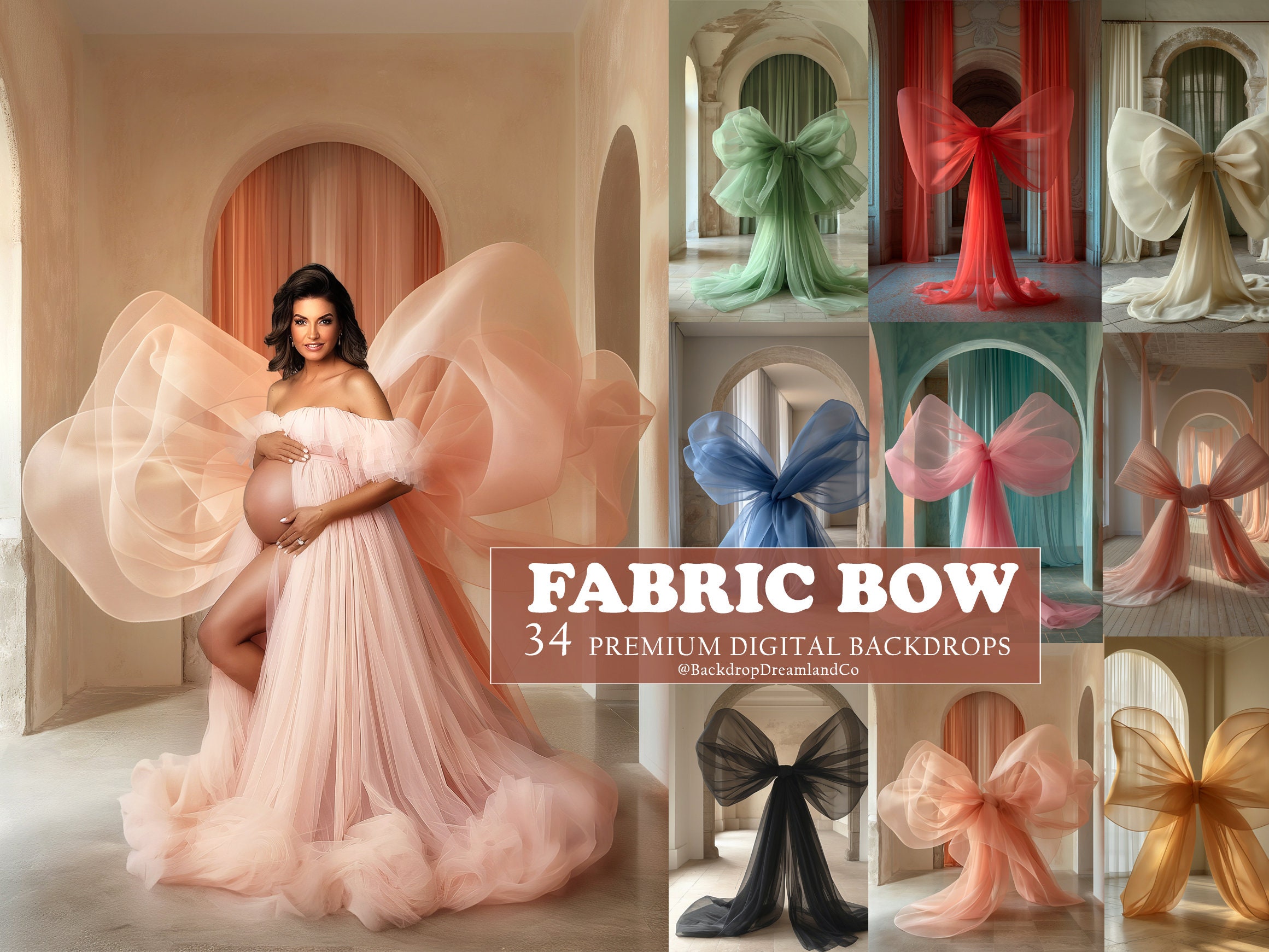 34 FABRIC BOW BACKDROP Digital Backdrops Overlay Maternity Digital ...