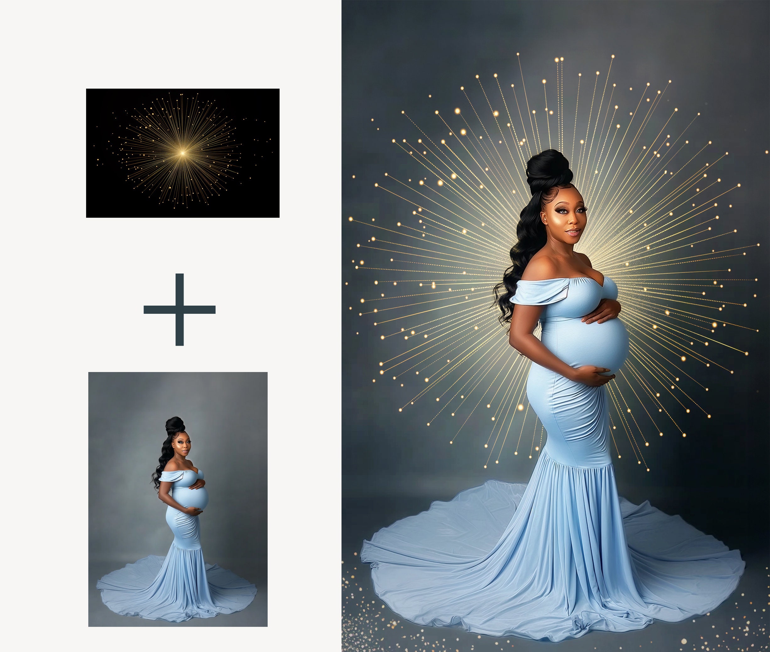 40 Golden RINGS Maternity Overlays Circle Halo Maternity Light Ring ...