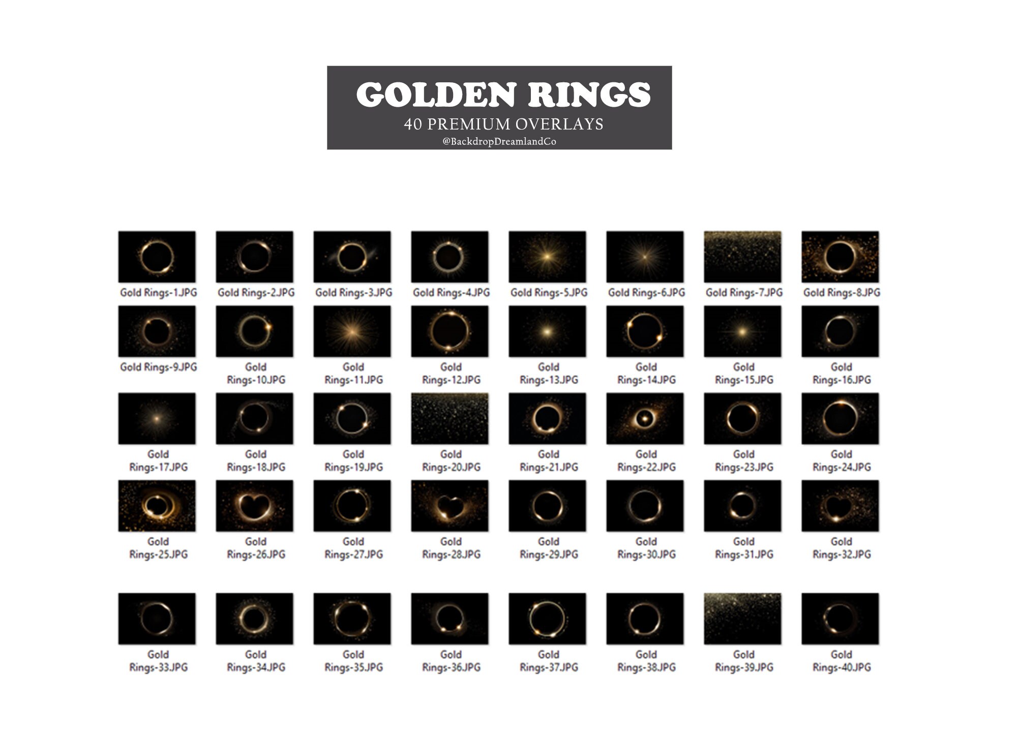 40 Golden RINGS Maternity Overlays Circle Halo Maternity Light Ring ...