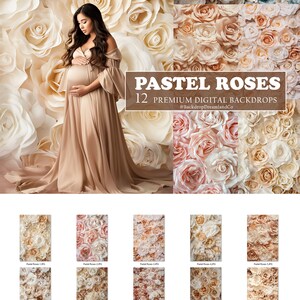 FLORAL BACKGROUNDS Roses Digital Backdrops Overlay Maternity Digital ...