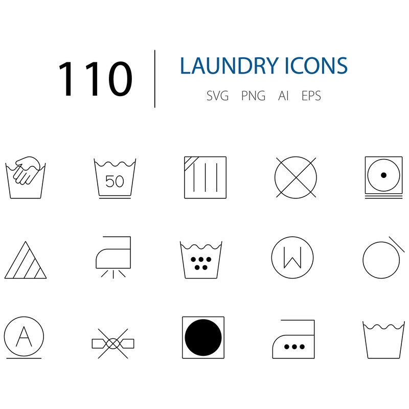 Wash Care Icons Svg - Etsy