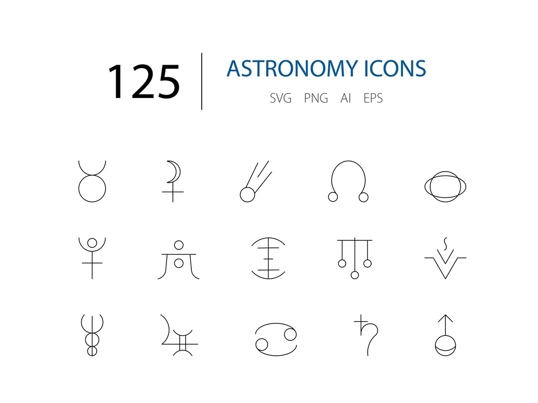 125 Astrological Symbols Icons, Icon Pack, Zodiac SVG, Symbol Icons ...