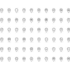 60 Location Pin Icons, Line Icons, Icon Pack, Location Icon Svg ...
