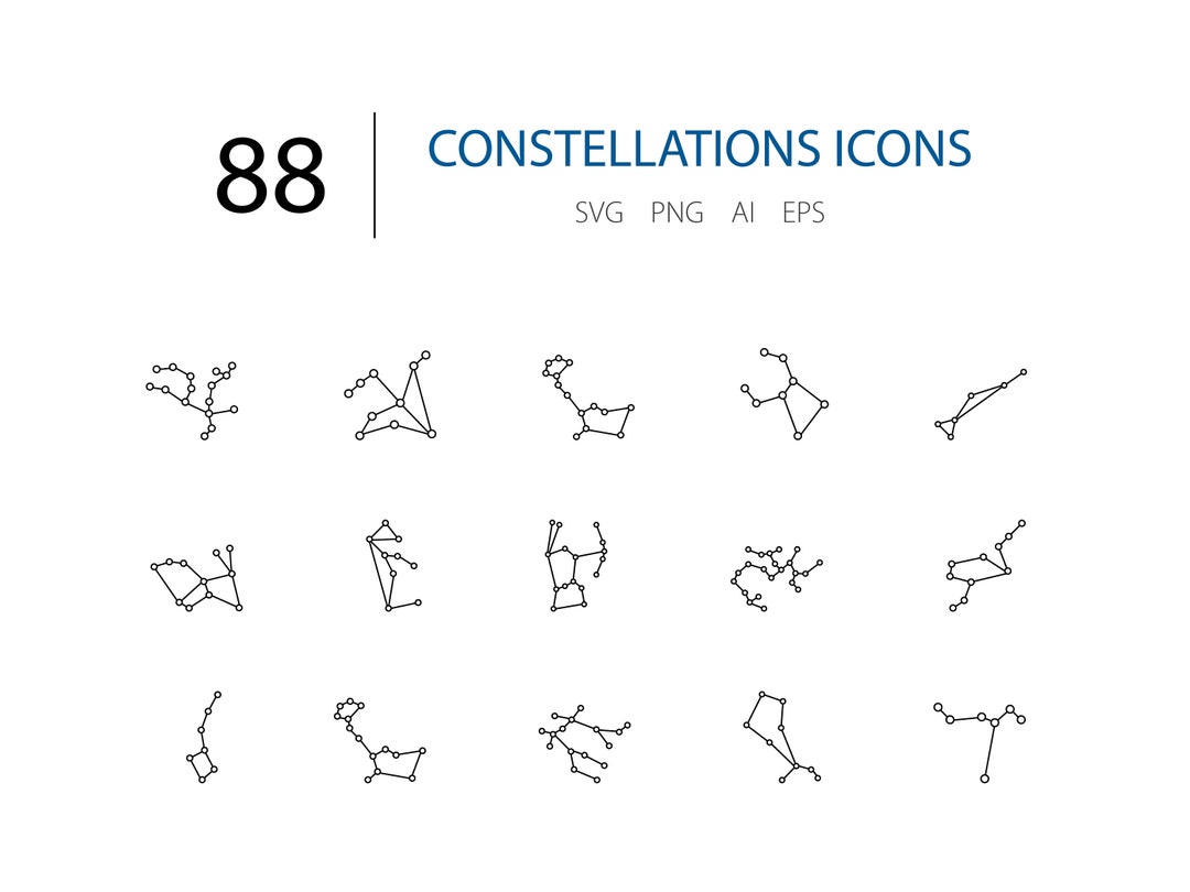 88 Constellations Icons, Line Icons, Icon Pack, Star Signs ...