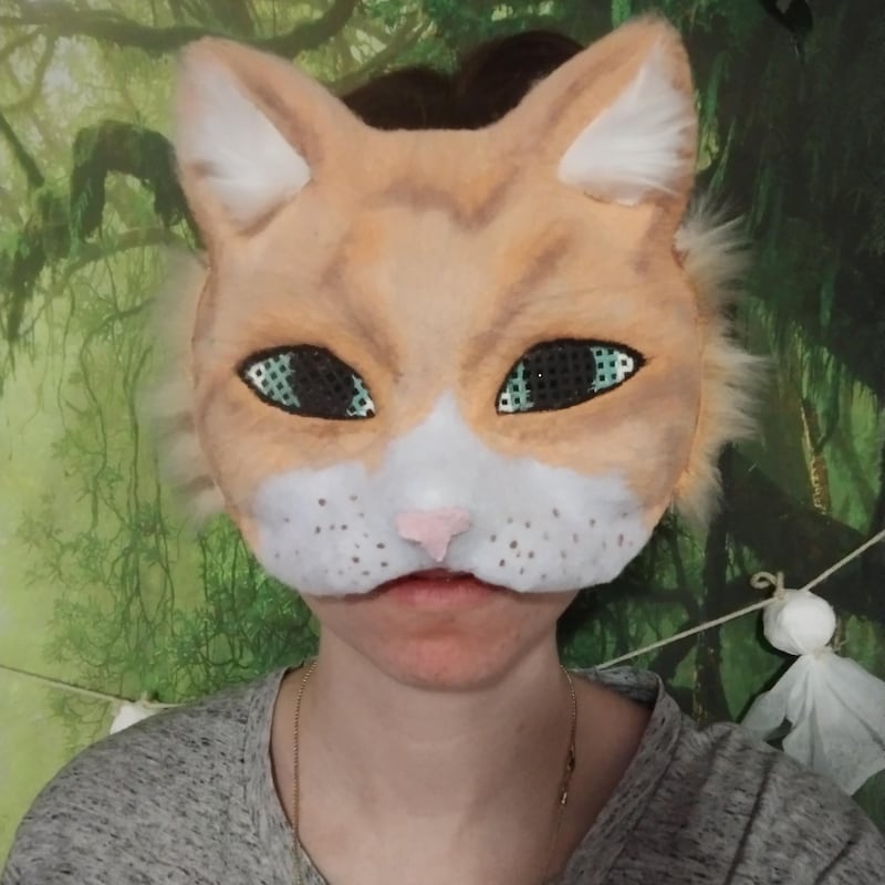 Therian Orange Tabby Cat Mask - Etsy