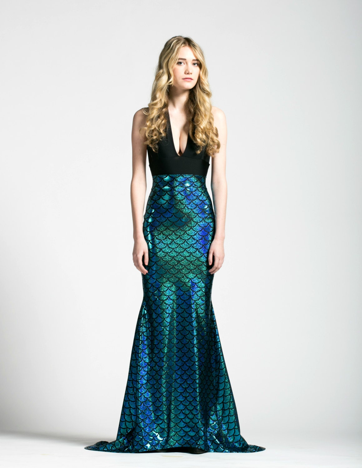 Mermaid Tail Maxi Skirt, Caribbean Turquoise