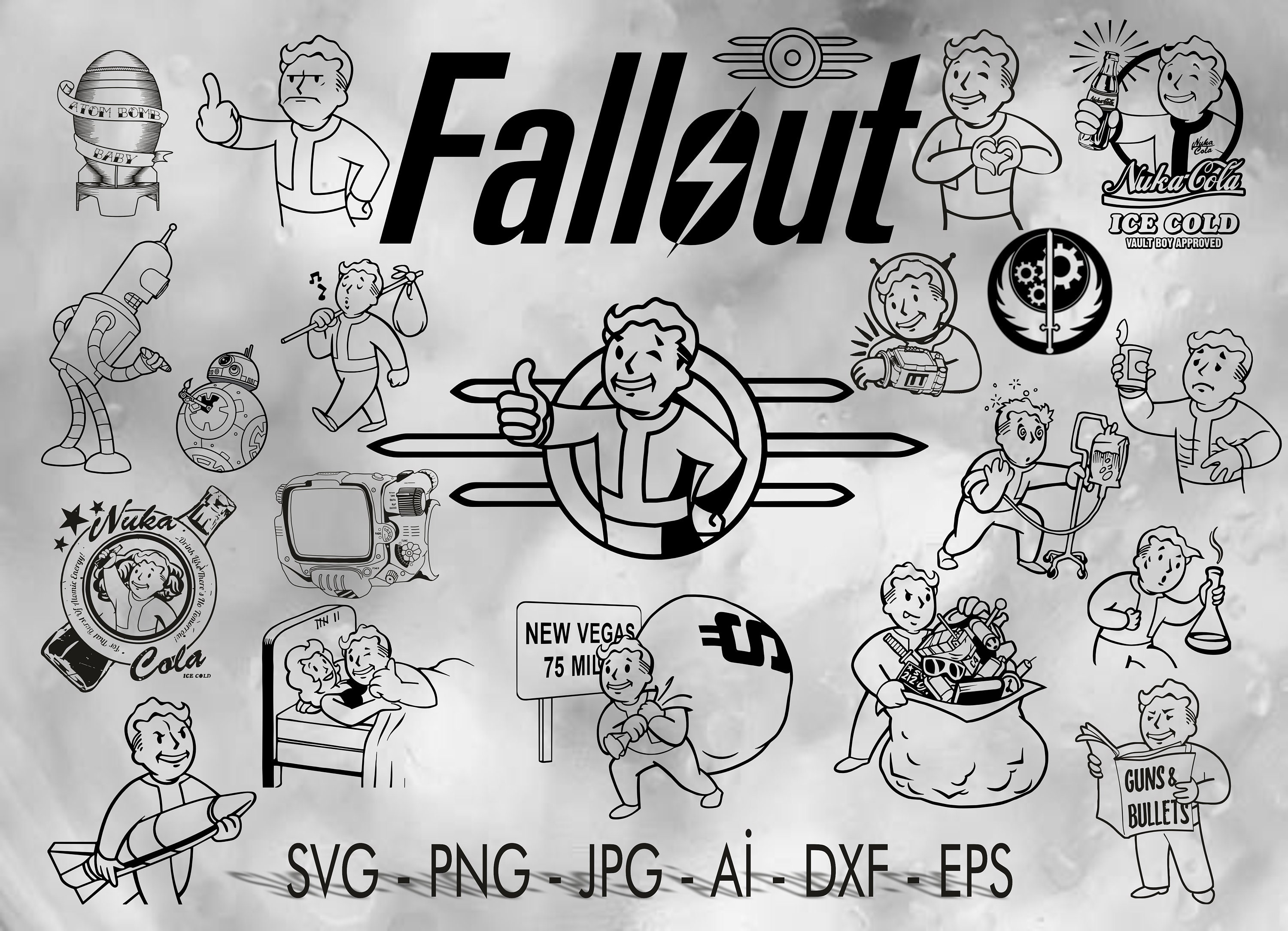 Lightburn, SVG, Digital File, Vector, Design, Fallout, Power Armor ...