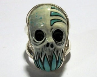 Turquoise Skull Ring - Etsy