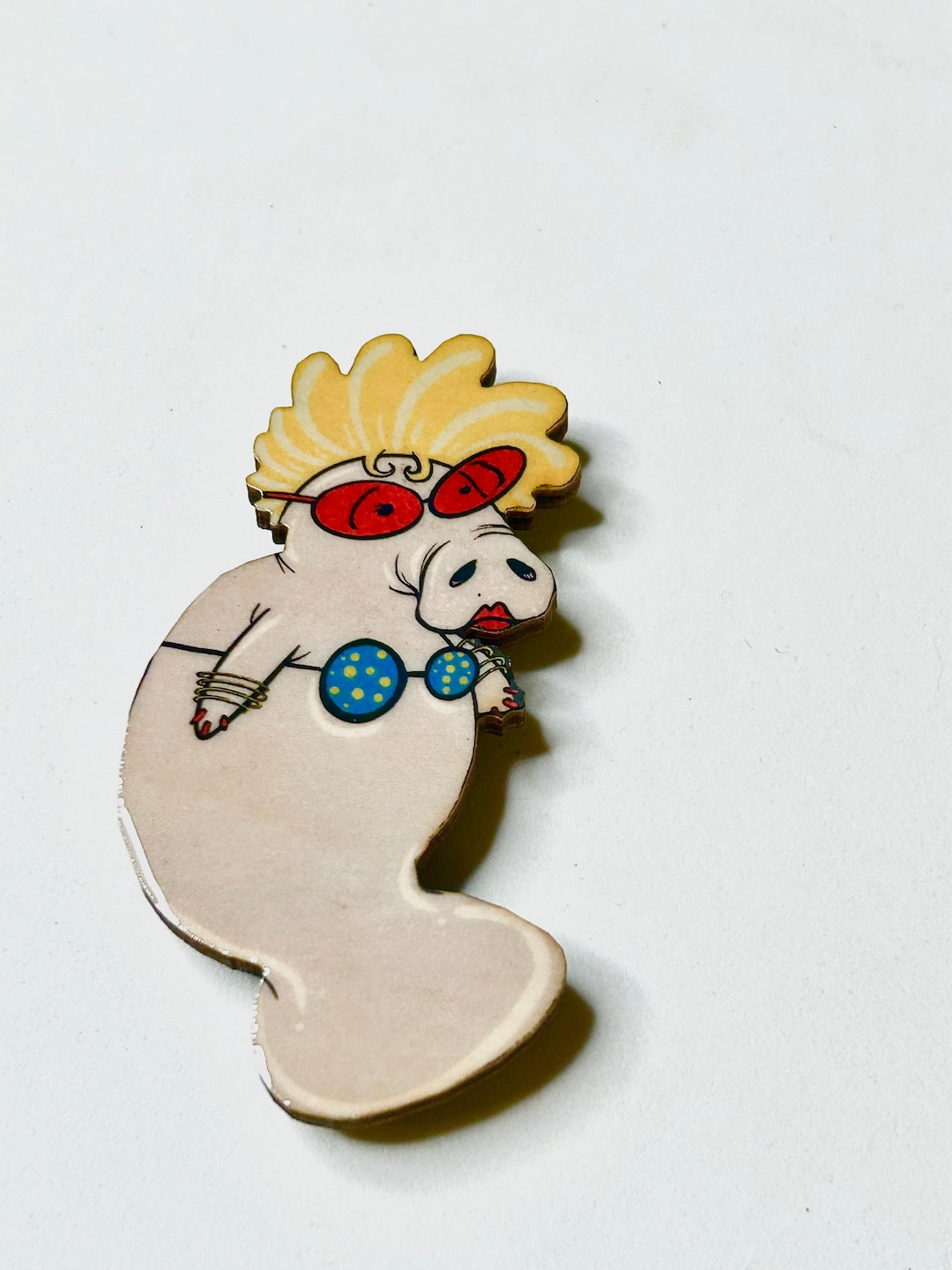 Mona the Tacky Tourist Manatee Original Zombie Head Magnet - Etsy