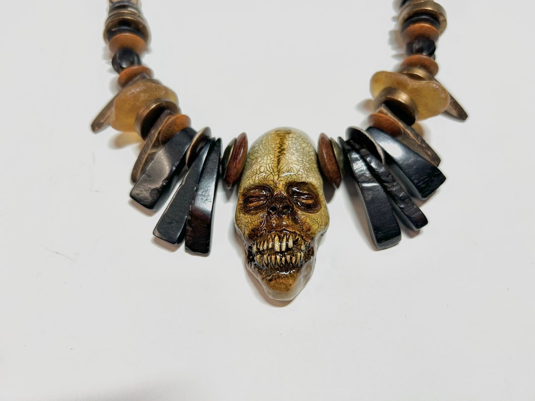 Mummified Shaman Voodoo Zombie Head Necklace - Etsy