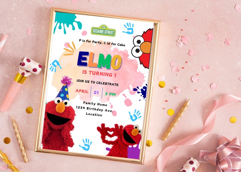 Sesame Street Party Invitation Sesame Street Themed Birthday Party Elmo ...